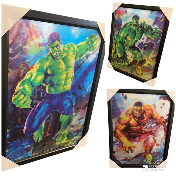 Art | New The Incredible Hulk Framed 3d Lenticular Poster Picture ...